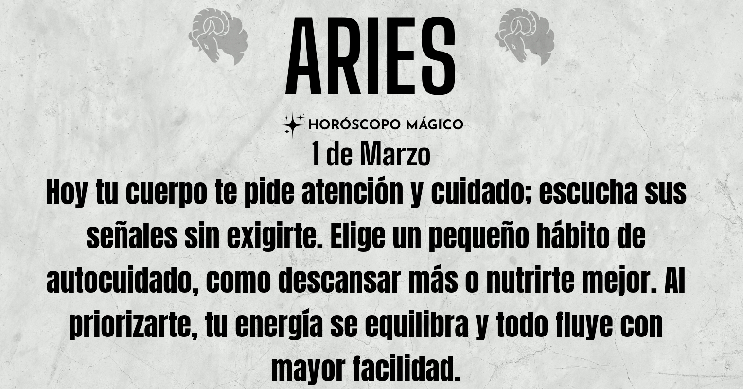 ♈ Aries hoy Domingo 1 de Marzo