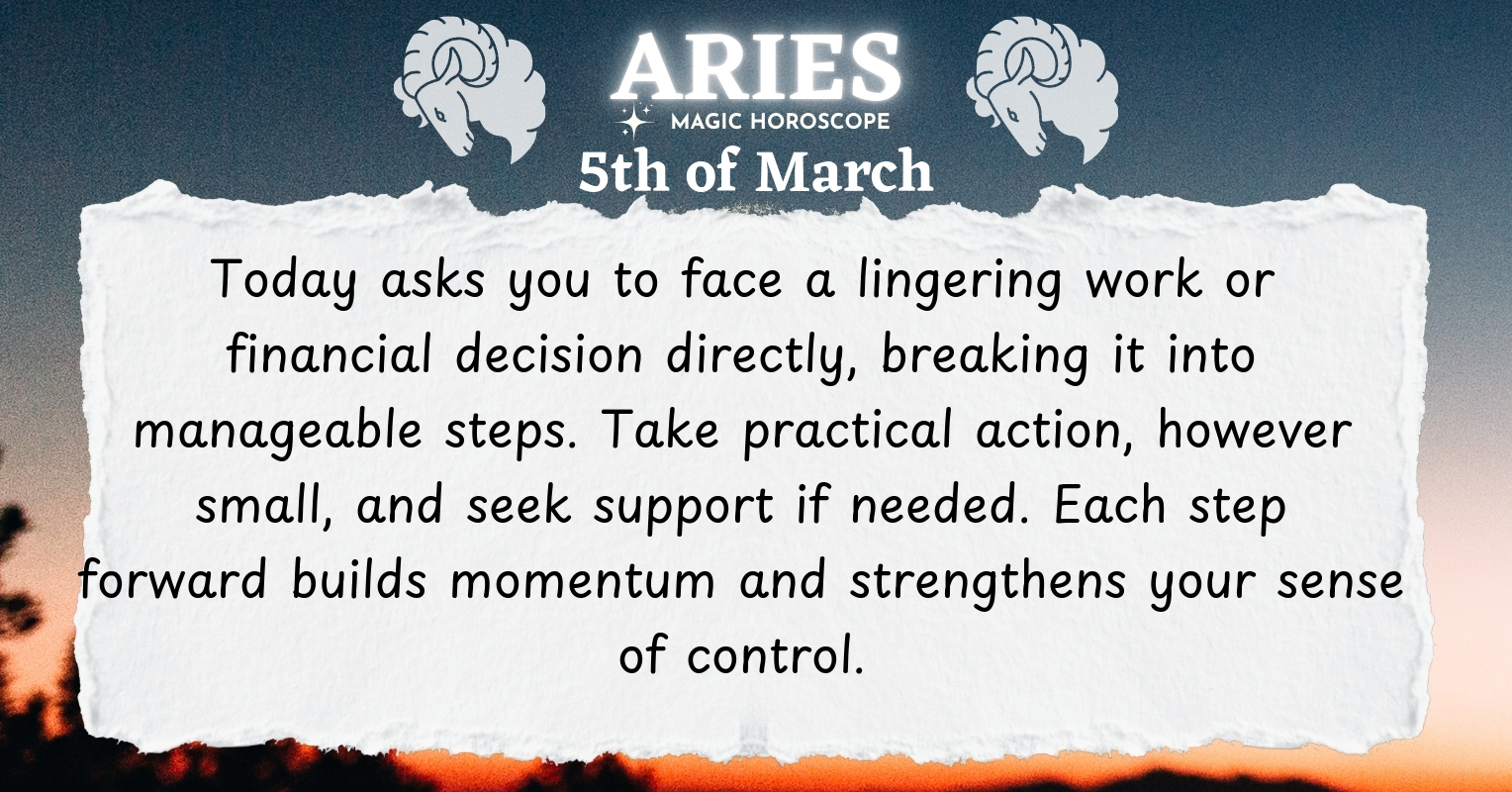 ♈ Aries today Thursday 5th of March