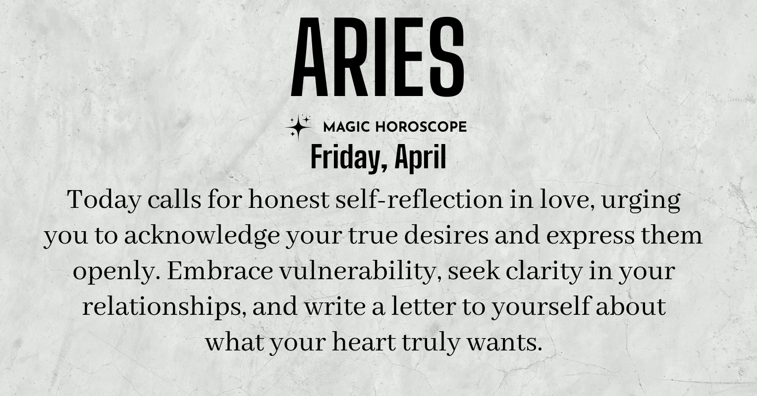 ♈ Aries today Friday April 24th