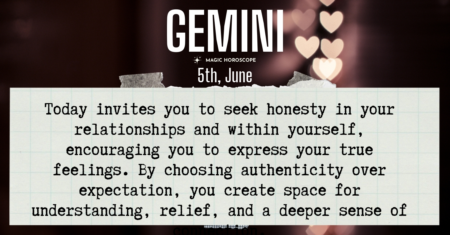 ♊ Gemini today Friday June 5th | Magic Horoscope