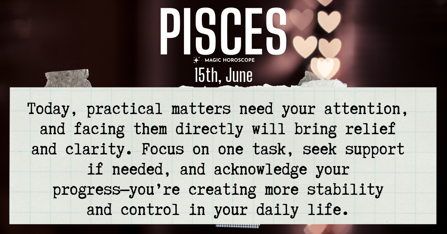 ♓ Pisces today Monday June 15th | Magic Horoscope